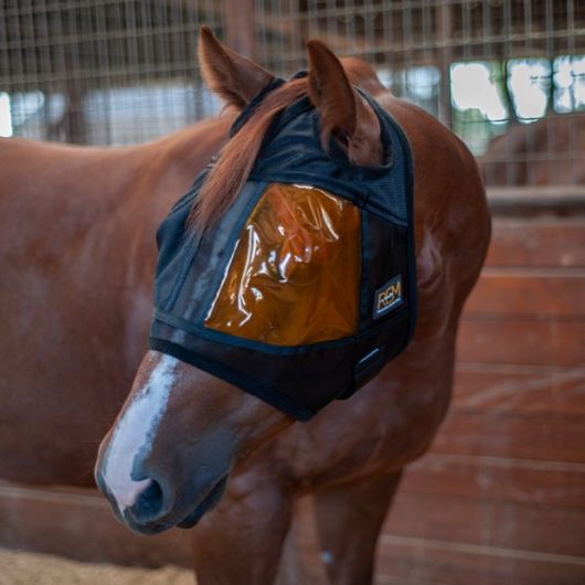 Masque cheval anti-uv anti lumière bleu uveite Restoration Equine Mask ...